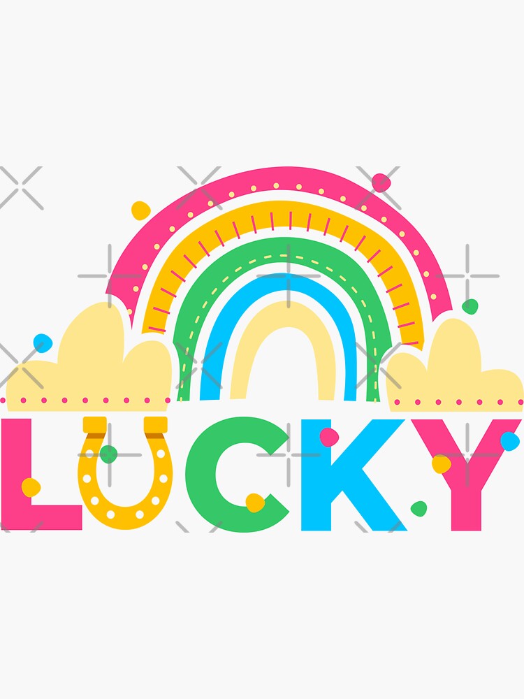 "Lucky St. Patrick's Day Rainbow" Sticker for Sale by ChelleCreate ...