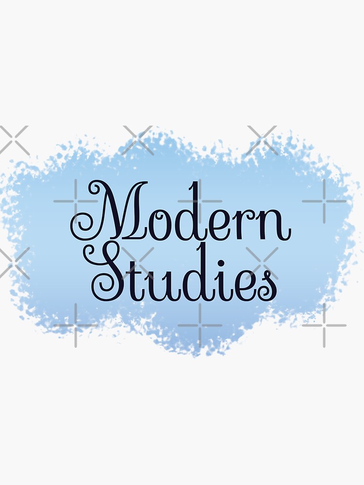 "Modern Studies School Subject Label - blue black" Sticker for Sale by ...