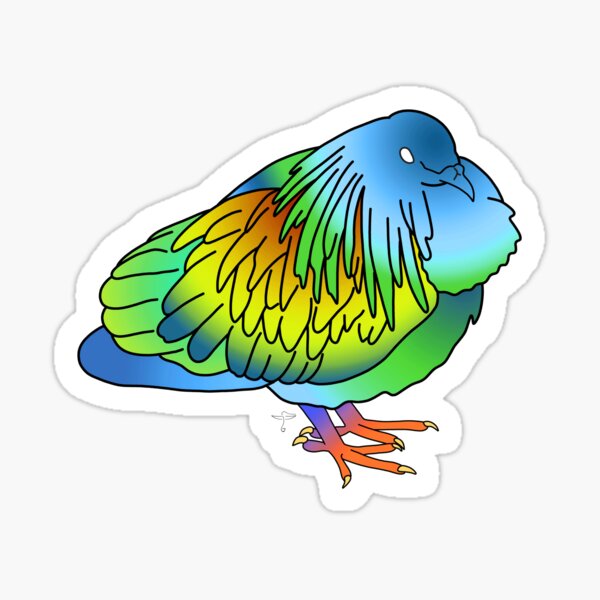 "Nicobar Pigeon Borb" Sticker for Sale by DeStoya | Redbubble
