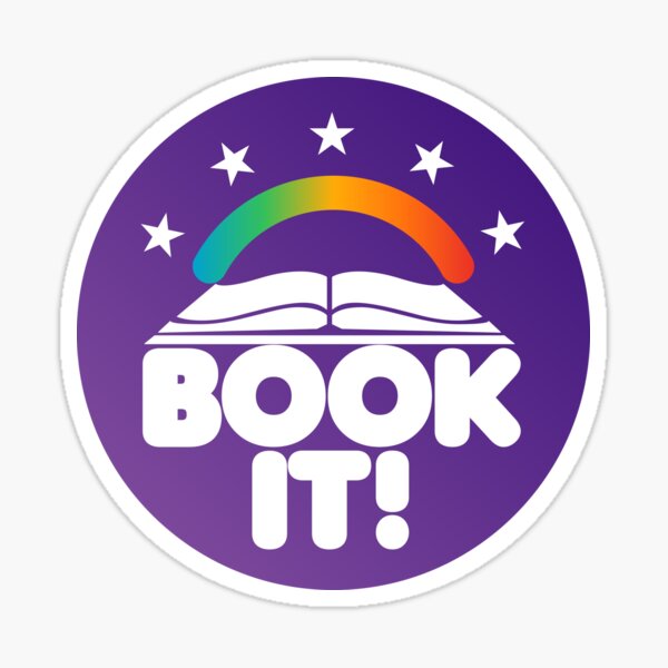 "Book It! - Retro 90s Book Club" Sticker for Sale by 90s-Mall | Redbubble