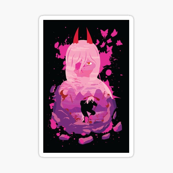 "Power Chan Negative Space" Sticker for Sale by SwensonaDesigns | Redbubble