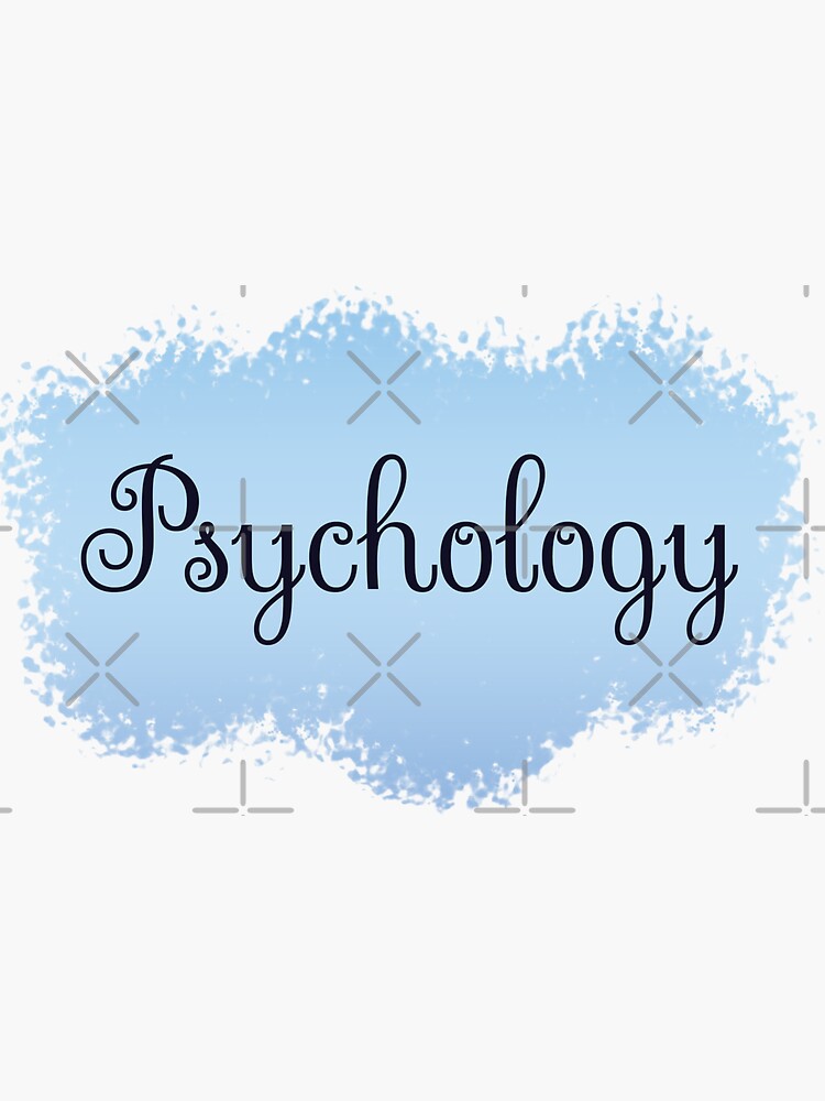 "Psychology School Subject Label - blue black" Sticker for Sale by ...