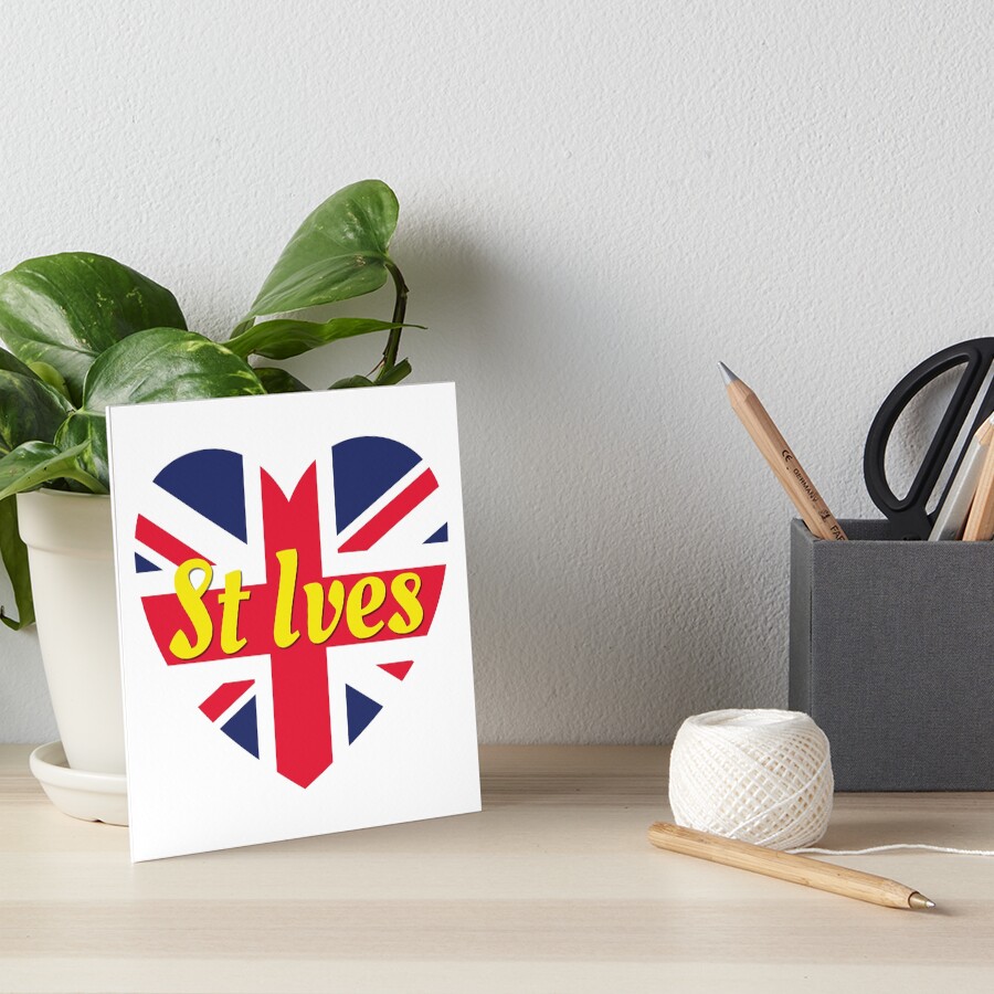 "St Ives England UK British Union Flag Heart (White) - St Ives" Art ...
