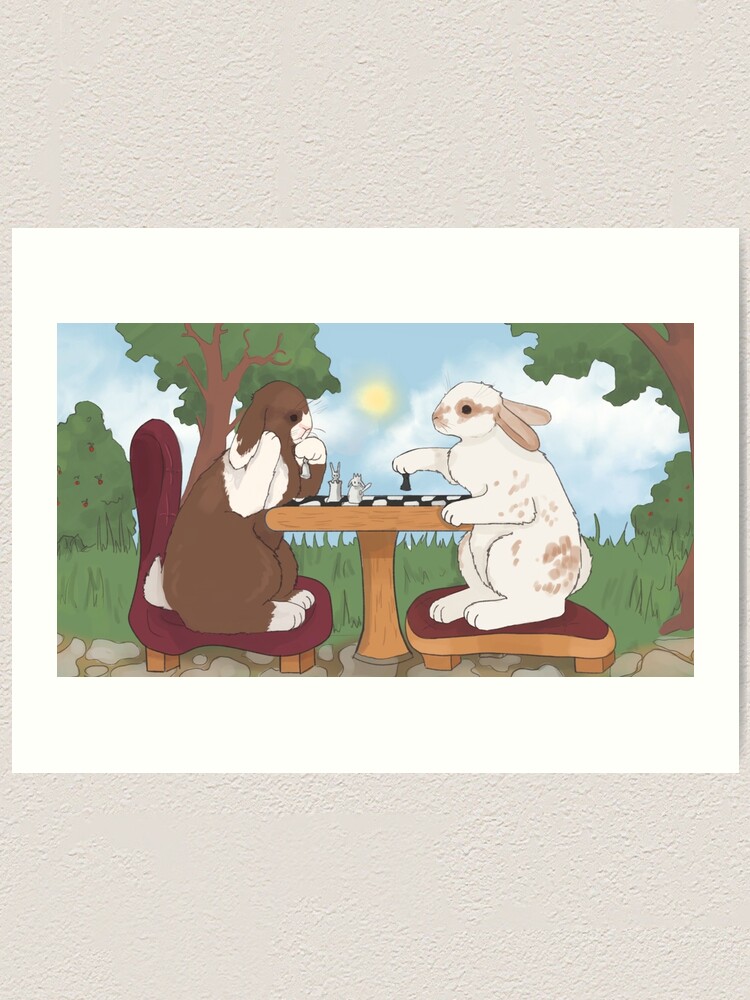 "Bunny Rabbit Chess Buddies " Art Print by PeckishGoose10 | Redbubble