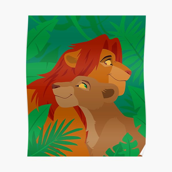 "Simba and Nala" Poster for Sale by ClemCatCreation | Redbubble