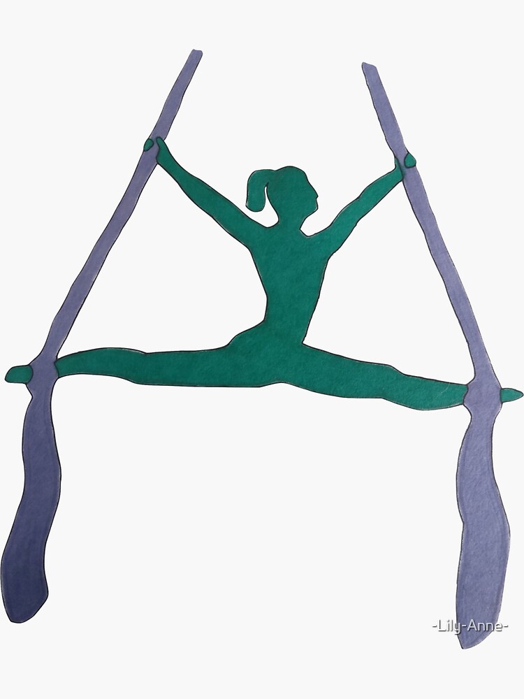 "aerial silk splitts double foot lock (colored background)" Sticker for ...