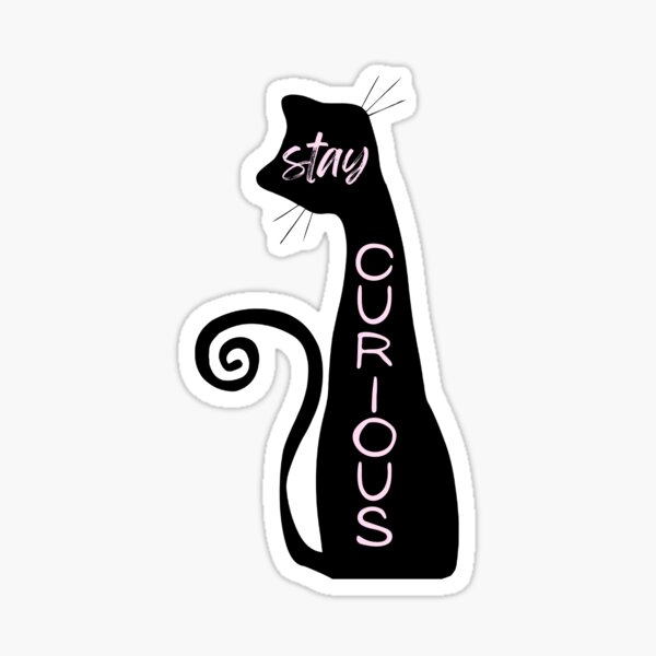 "curious cat" Sticker by thickthighqueen | Redbubble