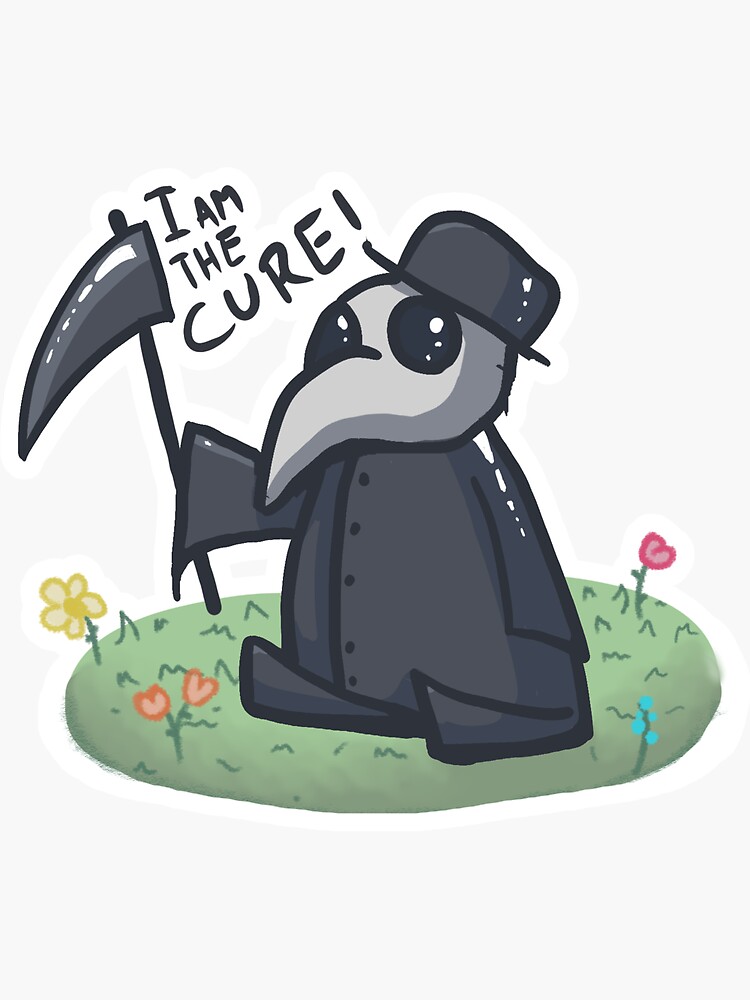 "SCP-049 is the cure!" Sticker for Sale by ukuleliz | Redbubble