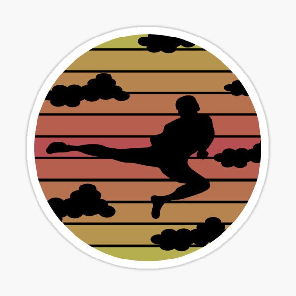 "Vintage Martial Arts Flying Kick" Sticker for Sale by Redmanrooster ...