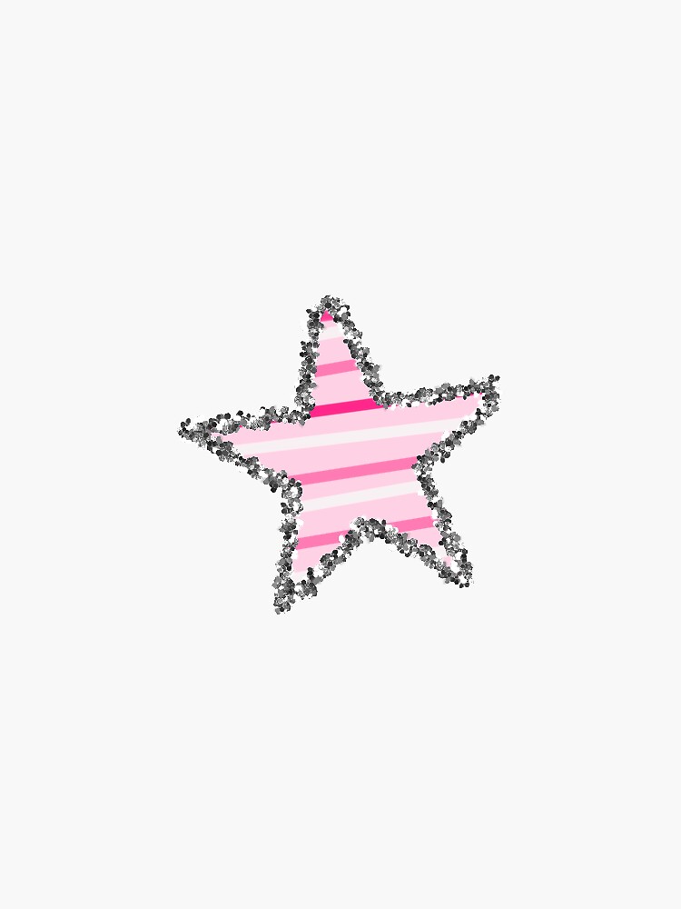 "Pink striped preppy star with glitter " Sticker for Sale by ...