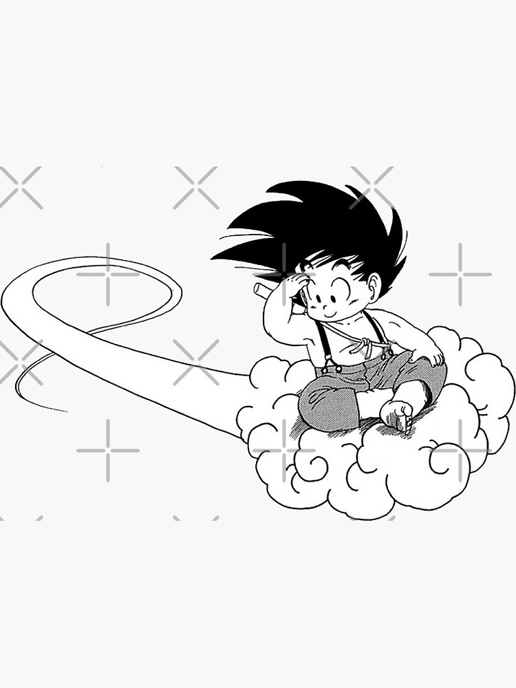 "goku soaring off with flying nimbus" Sticker for Sale by ABU-HASBROWN ...