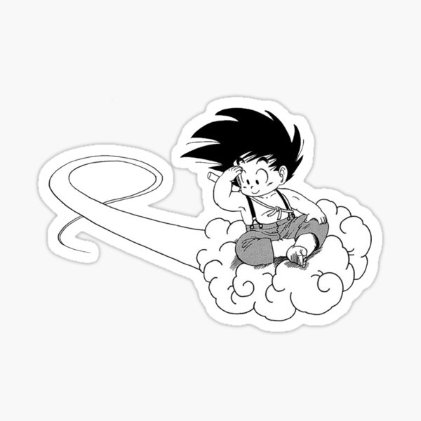 "goku soaring off with flying nimbus" Sticker for Sale by ABU-HASBROWN ...