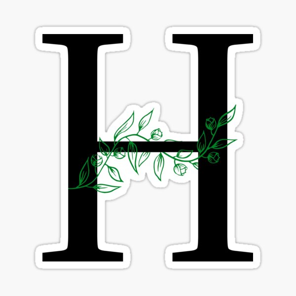 "H Initial Vine Flower Monogram Decal" Sticker for Sale by angiedee9 ...