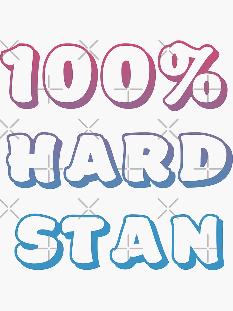"100% hardstan ( recolor/different font)" Sticker for Sale by ...