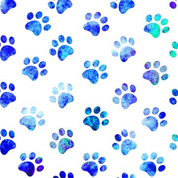 Blue Paw Print Wallpaper