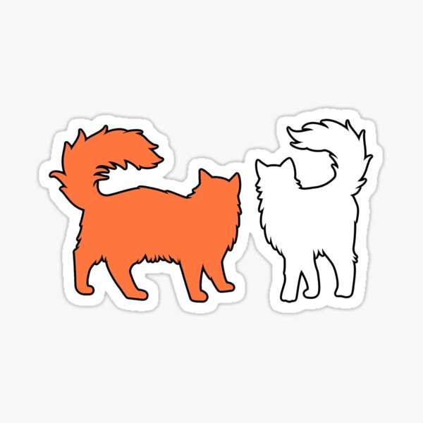 "Elena & Charles Vibing (Orange & White Cats)" Sticker for Sale by ...