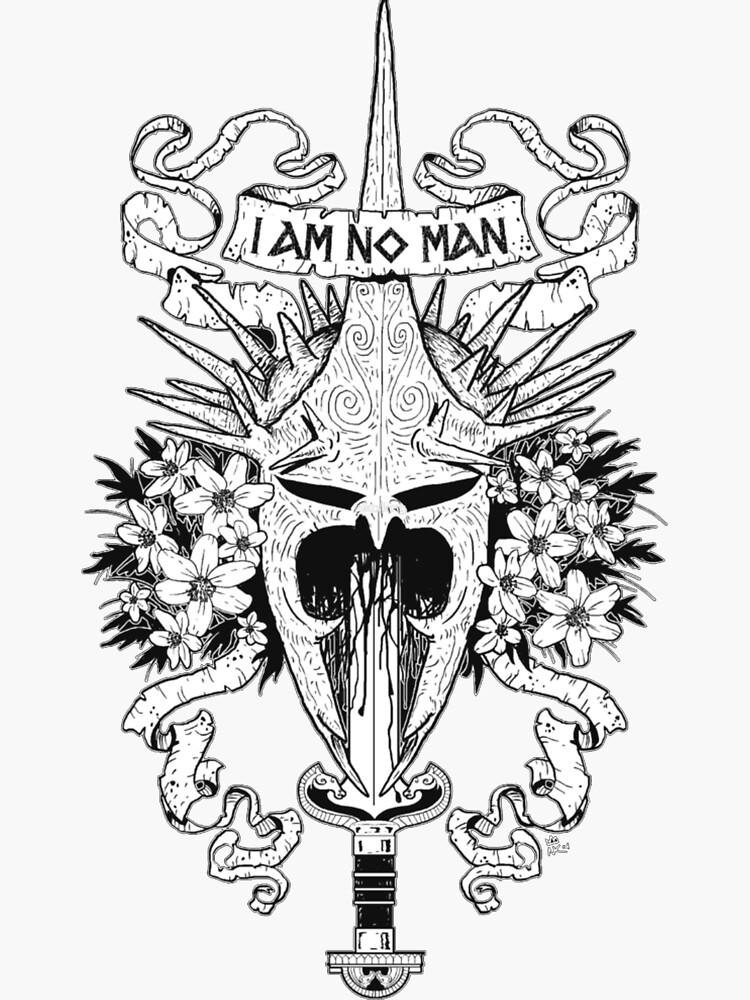 "I AM NO MAN" Sticker for Sale by wilberdunn453 | Redbubble