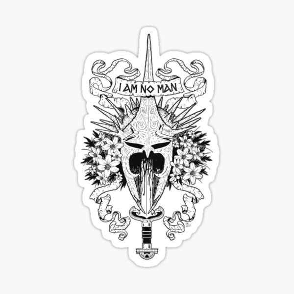 "I AM NO MAN" Sticker for Sale by wilberdunn453 | Redbubble