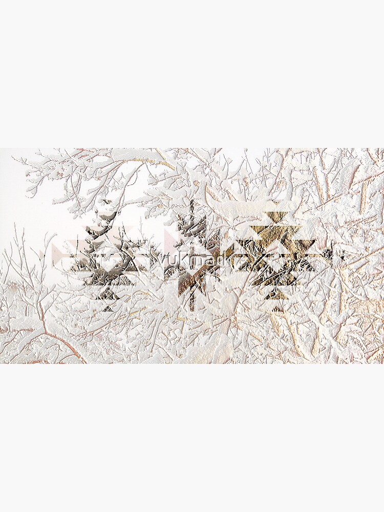 "Golden Snow Native American Tribal Slavic African Pattern" Sticker for ...