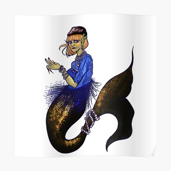 "Flipper Flapper - Flapper Mermaid 1920s" Poster for Sale by ...