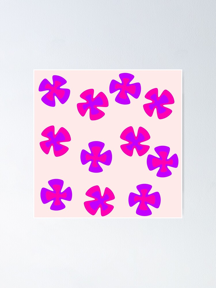 "Violet and pink four petal flowers pattern " Poster by SpatteredLooks ...