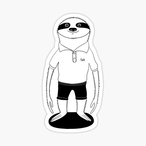 "Chill Sporty Sloth" Sticker by komoukmouk | Redbubble