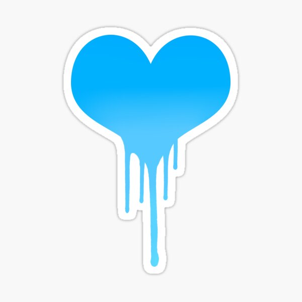 "Blue Drip Heart" Sticker for Sale by Tigerparadise | Redbubble