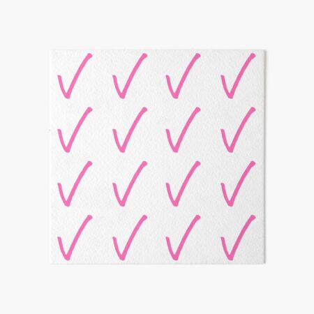 "Small Pink Check Mark Symbol 16 pack" Art Board Print by Loving-school ...
