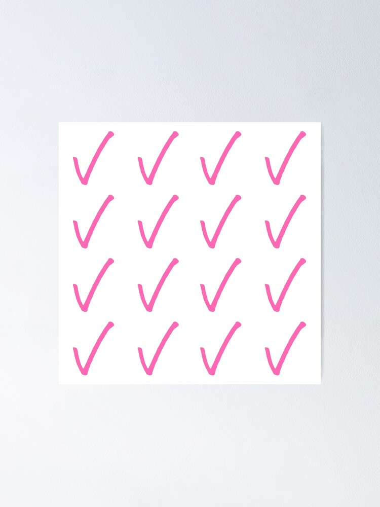"Small Pink Check Mark Symbol 16 pack" Poster by Loving-school | Redbubble