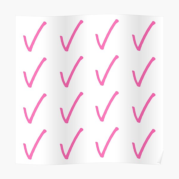 "Small Pink Check Mark Symbol 16 pack" Poster by Loving-school | Redbubble