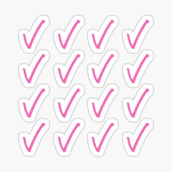 "Small Pink Check Mark Symbol 16 pack" Sticker for Sale by Loving ...