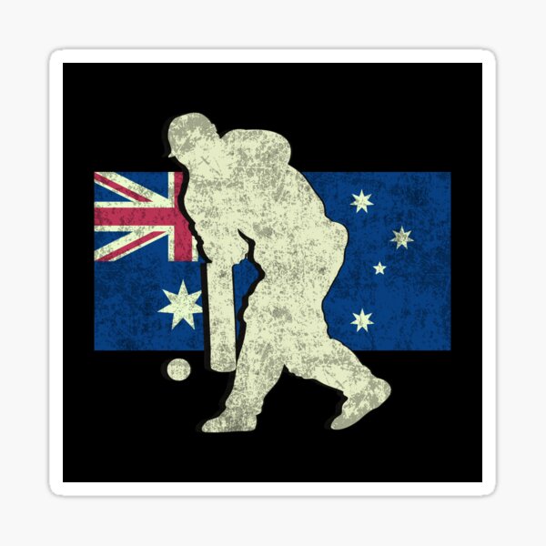 "Vintage Retro Cricket | Cricketer | Australian Flag" Sticker for Sale ...
