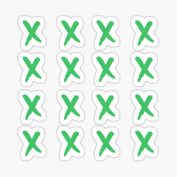 "Small Green x Mark Symbol 16 pack" Sticker for Sale by Loving-school ...