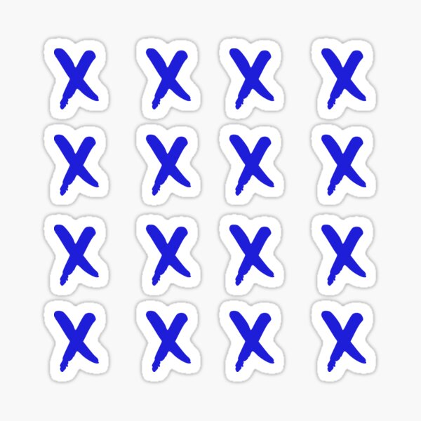 "Small Blue x Mark Symbol 16 pack" Sticker for Sale by Loving-school ...