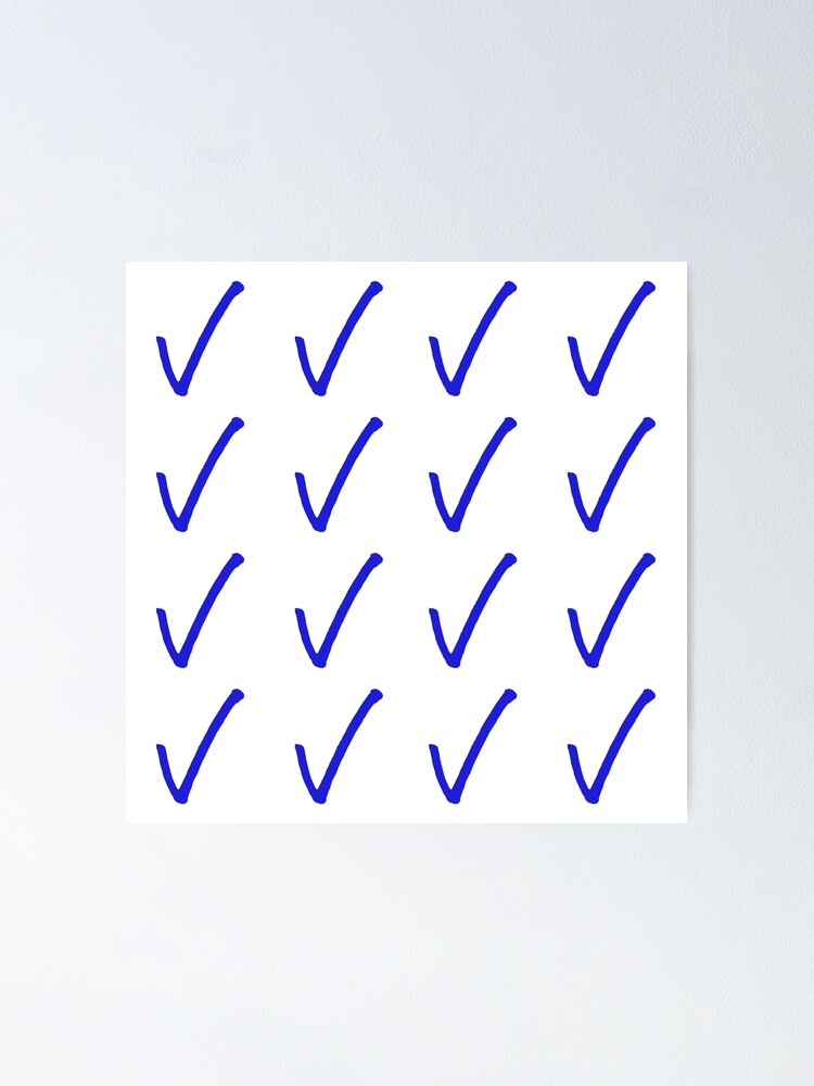 "Small Blue Check Mark Symbol 16 pack" Poster by Loving-school | Redbubble