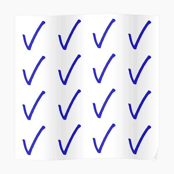 "Small Blue Check Mark Symbol 16 pack" Poster by Loving-school | Redbubble