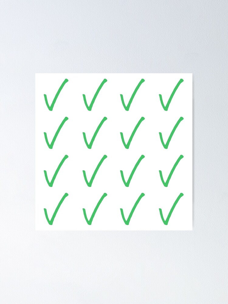 "Small Green Check Mark Symbol 16 pack" Poster for Sale by Loving ...