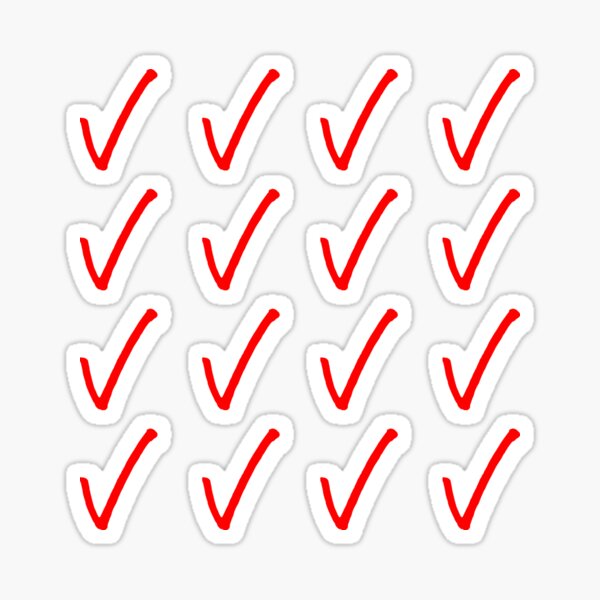 "Small Red Check Mark Symbol 16 pack" Sticker for Sale by Loving-school ...