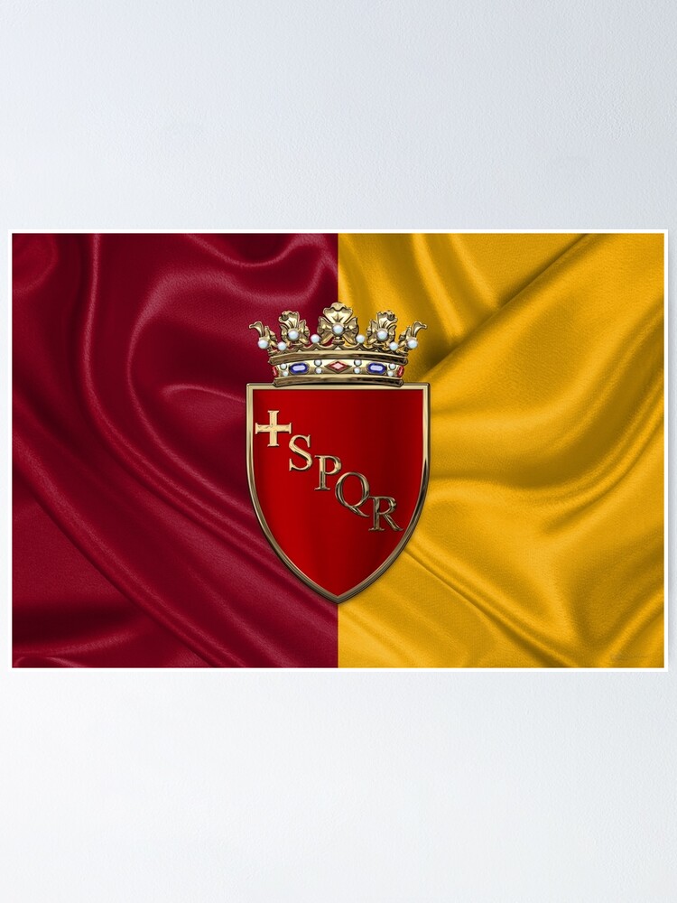 Poster « Armoiries de Rome sur le drapeau de Rome », par Captain7 ...