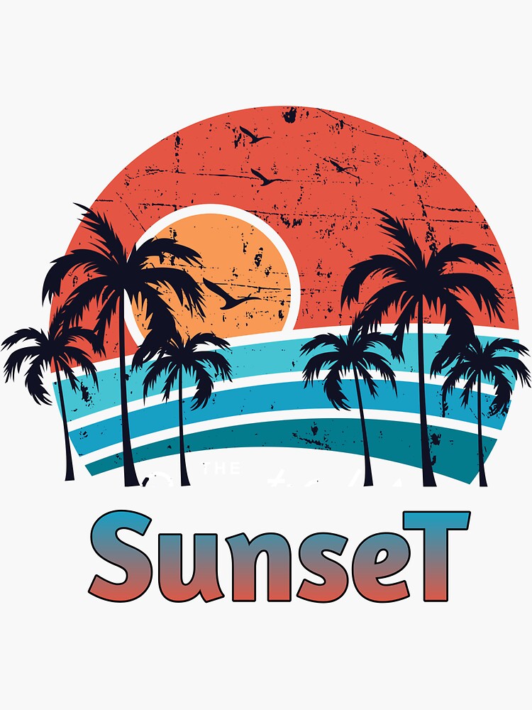 "Sunset Design" Sticker for Sale by BasitWorld | Redbubble
