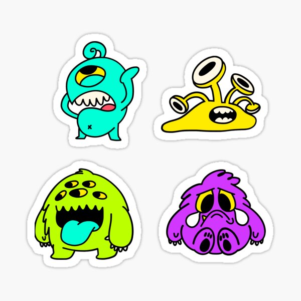 "Monster Sticker Pack #6" Sticker for Sale by Pstawicki | Redbubble