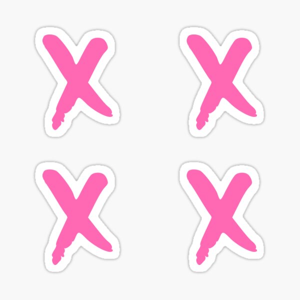 "Medium Pink x Mark Symbol 4 pack" Sticker for Sale by Loving-school ...
