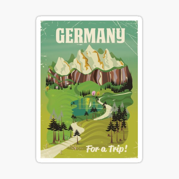 "Germany vintage style travel poster" Sticker by vectorwebstore | Redbubble