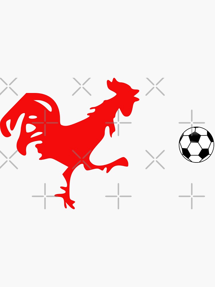 Pegatina «Gallo pateando fútbol o pelota de fútbol» de DomGDesign ...