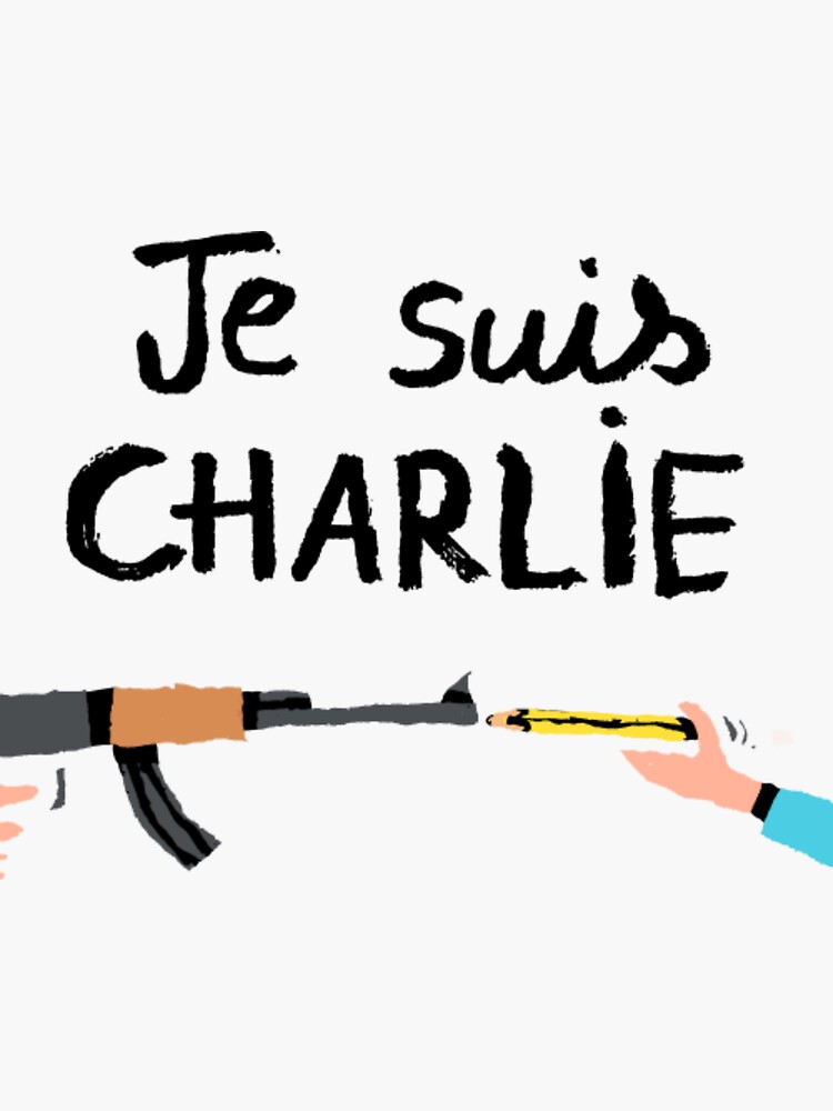 "Gun Vs Pencil Je Suis Charlie Gun vs Pencil Je Suis Charlie" Sticker ...
