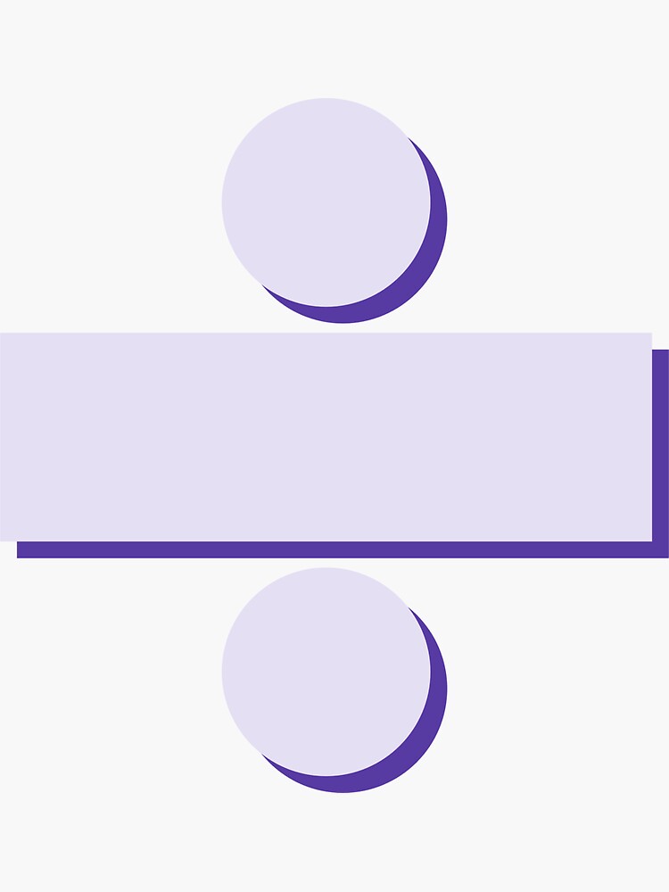 "Division Sign | Overlapping Shadow - Purple" Sticker for Sale by ...