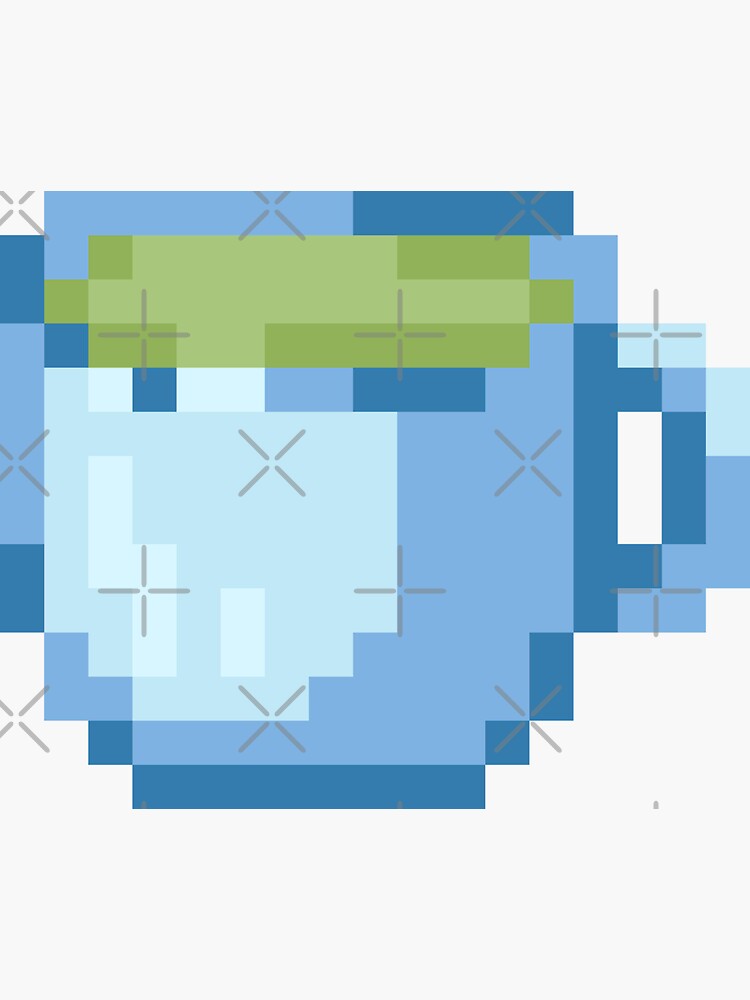"Pixel Art Matcha Green Tea Latte Cup" Sticker for Sale by TakoyakiTech ...