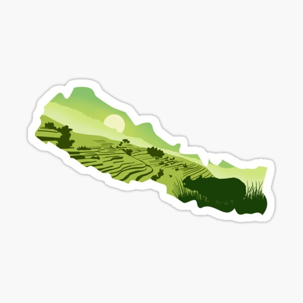 "Nepal, map and landscape" Sticker for Sale by landscapeworlds | Redbubble