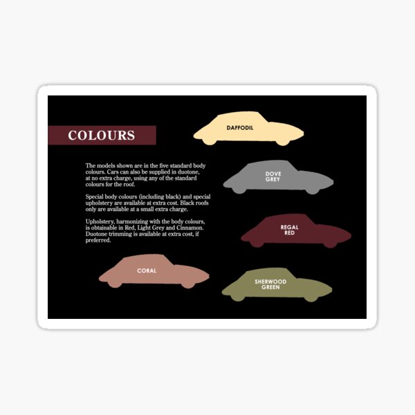 "DS COLOUR PALETTE - BROCHURE" Sticker for Sale by ThrowbackM3 | Redbubble