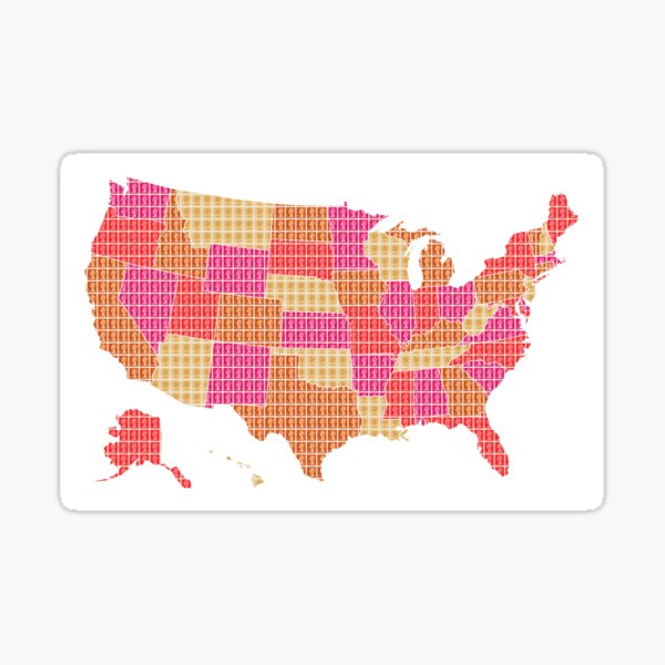 "United States Map - Red" Sticker for Sale by garyhogben | Redbubble